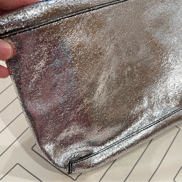 J. Crew | Bags | J Crew Silver Metallic Foldover Clutch | Poshmark